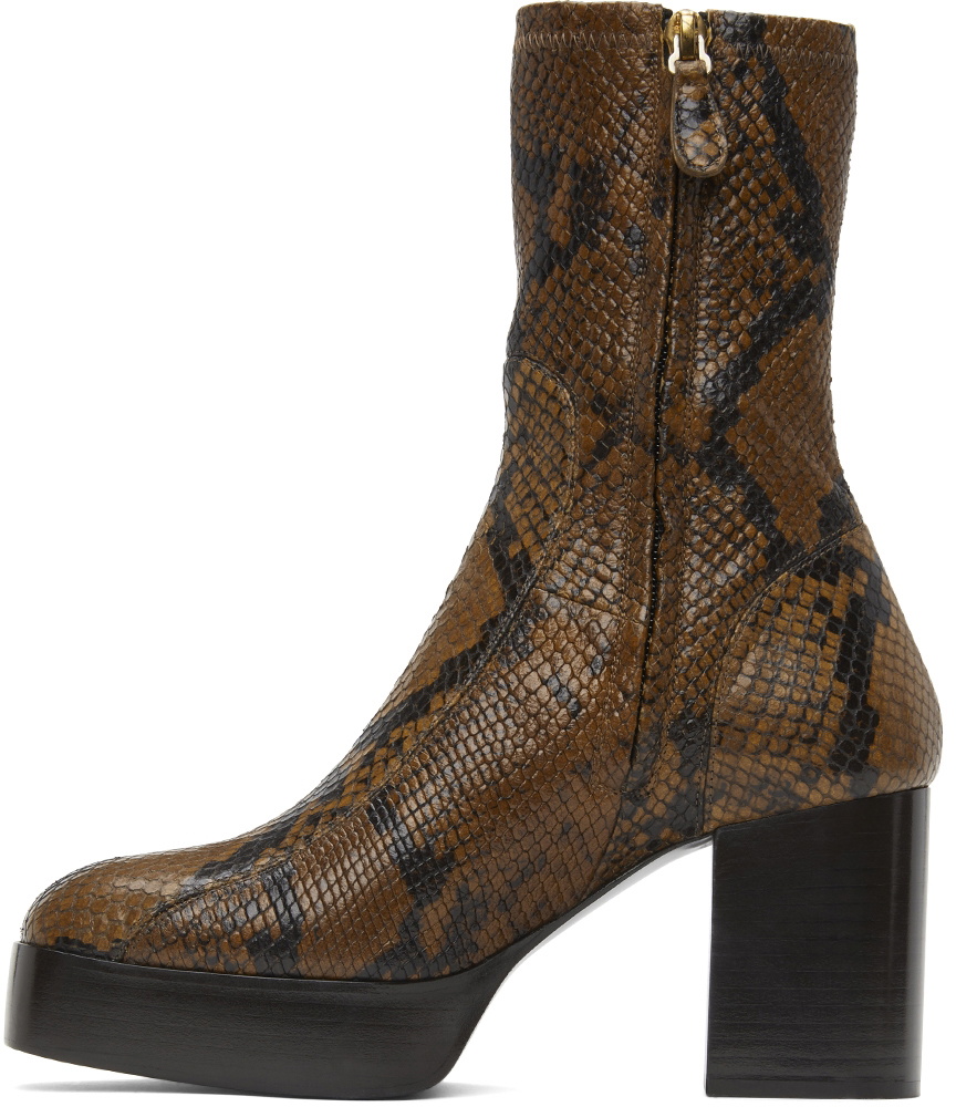 Chloé Black & Brown Python Izzie Boots Chloe