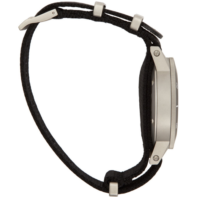 Instrmnt Silver and Black Webbing Dive Watch INSTRMNT