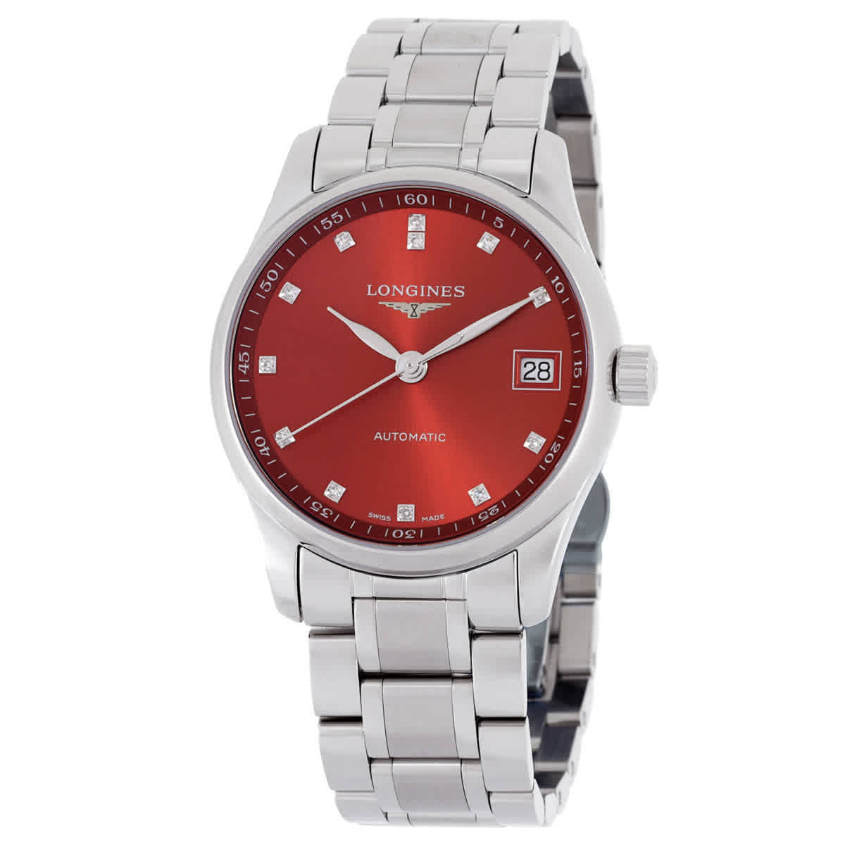 Longines Master Automatic Diamond Orange Dial Ladies Watch L2.357.4.08 ...