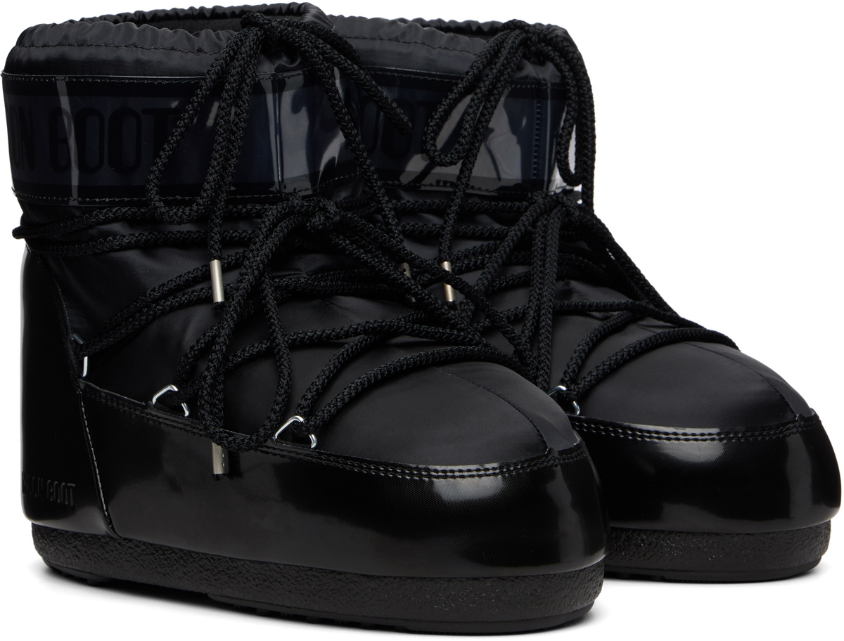Moon Boot Black Icon Low Glance Satin Boots Moon Boot
