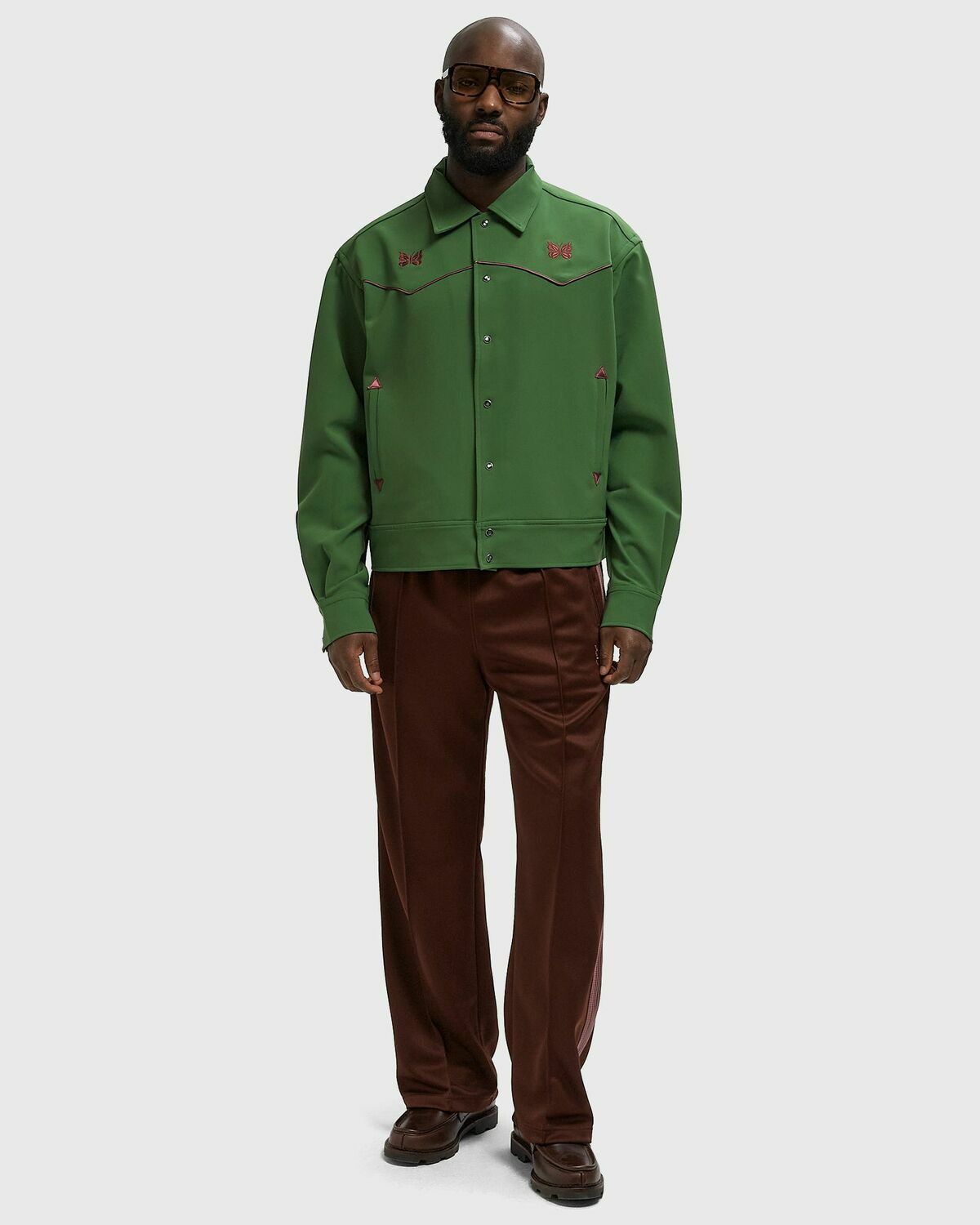 Needles Piping Cowboy Jacket Green Mens Overshirt Needles