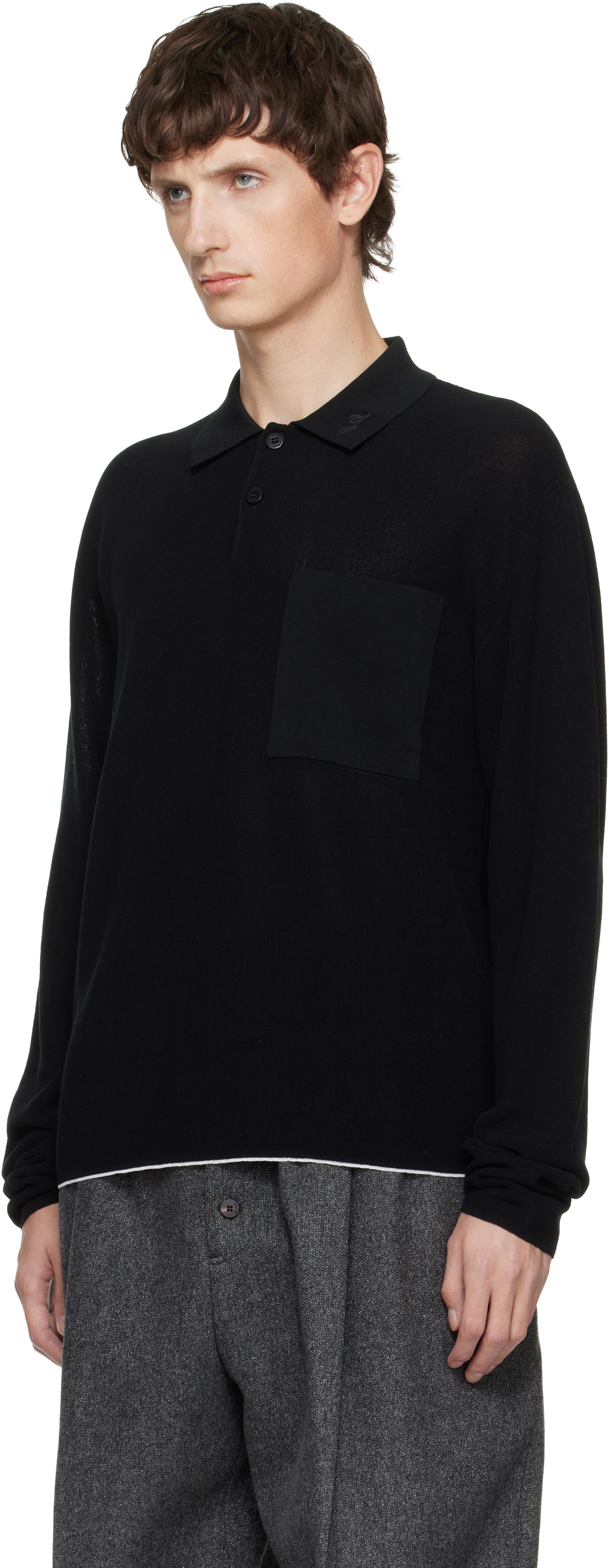 JACQUEMUS Black 'Le Polo Tricot' Polo Jacquemus