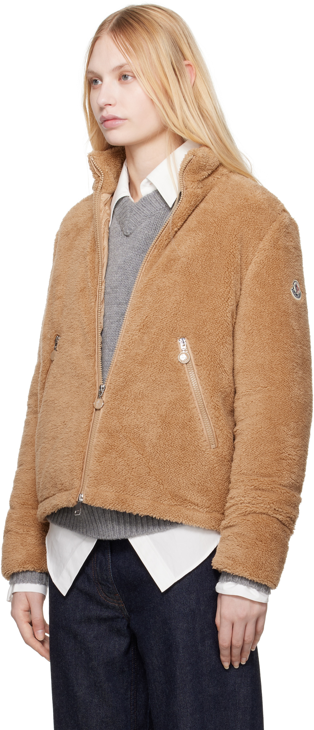 Moncler Tan Polignac Teddy Down Jacket Moncler