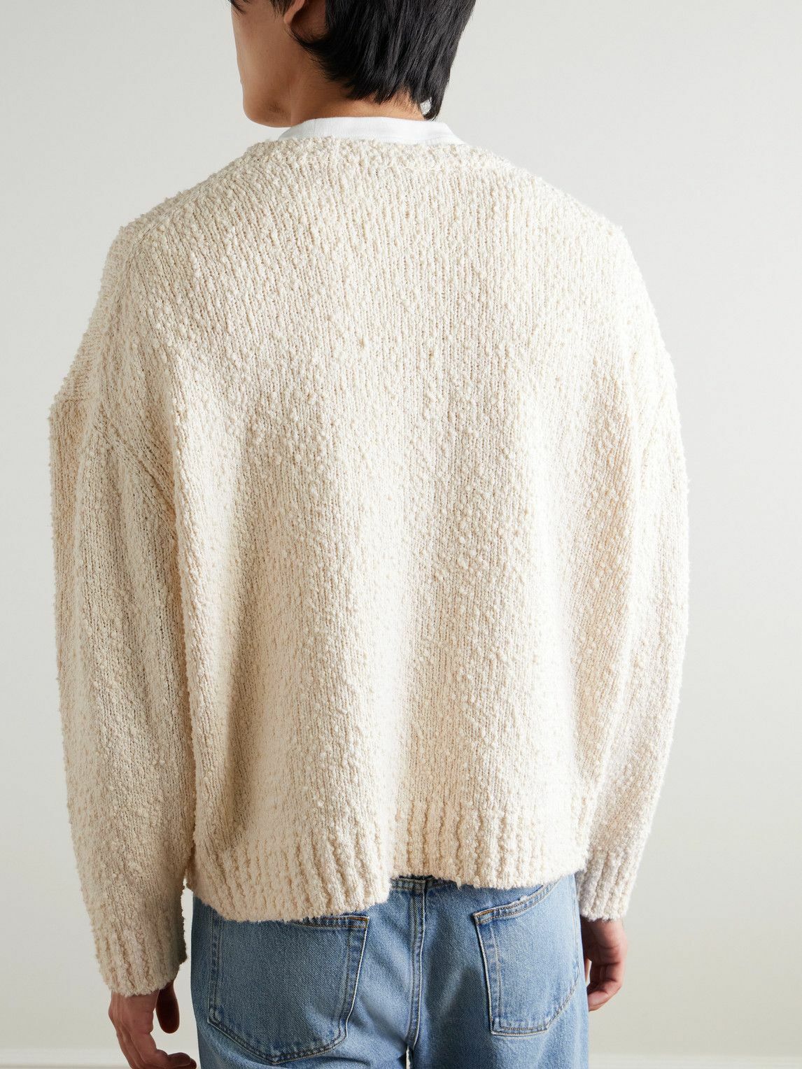FRAME - Cotton-Blend Bouclé Sweater - Neutrals Frame Denim
