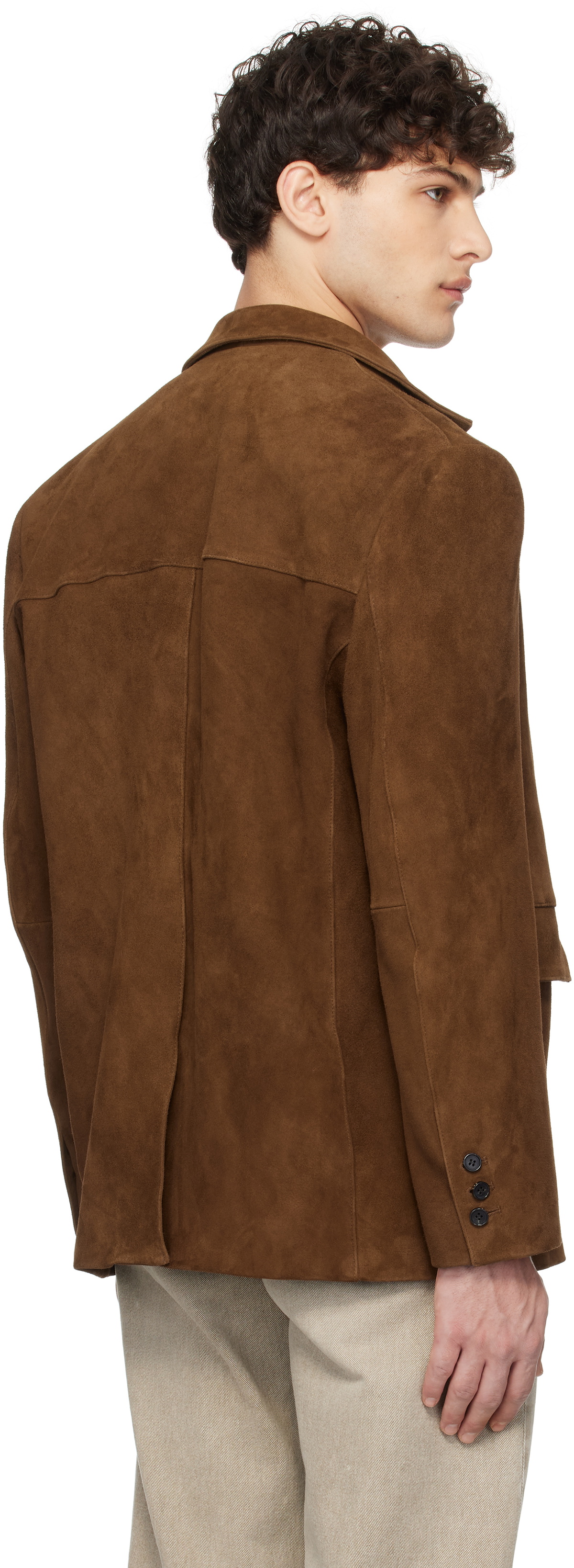 Tonywack Brown Suede Tailored Leather Jacket Tonywack