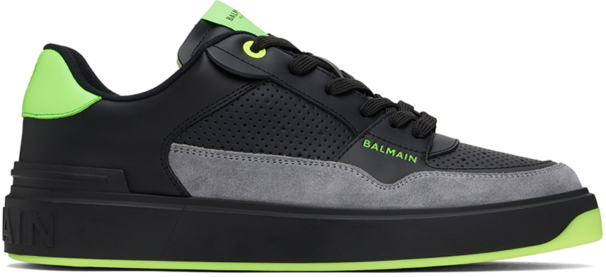 Balmain Black & Green B-Court Flip Sneakers Balmain