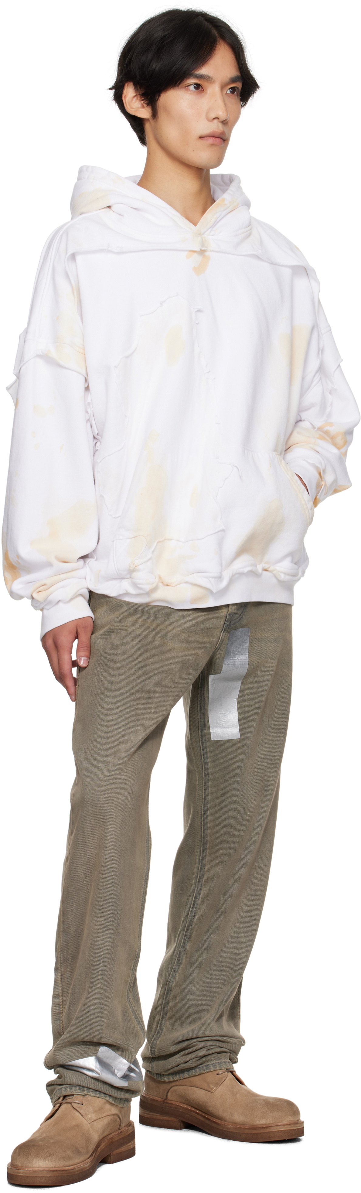 ALEXANDER DIGENOVA White Cutout Hoodie Alexander Digenova