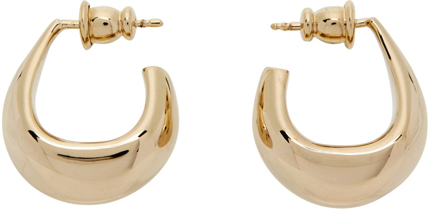 LEMAIRE Gold Curved Mini Drop Earrings Lemaire