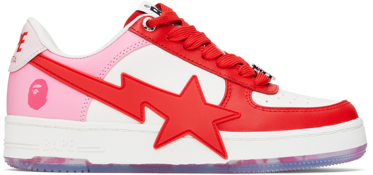 BAPE Red & Pink BAPE STA OS Sneakers A Bathing Ape