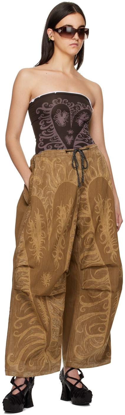 Anna Castellano SSENSE Exclusive Brown Hearts Jeans