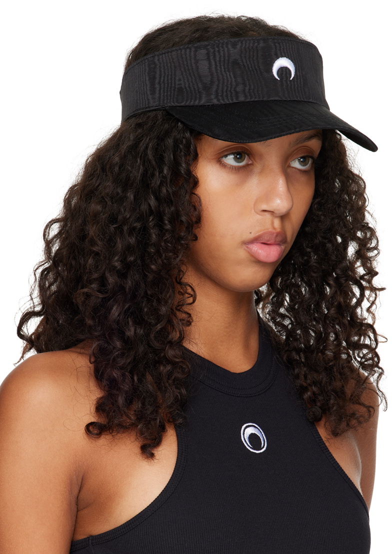 Marine Serre Black Embroidered Visor Marine Serre