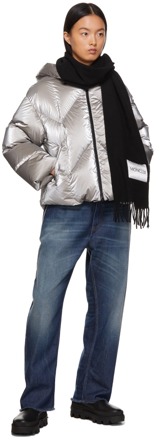 Moncler Silver Down Frele Chevron Jacket Moncler
