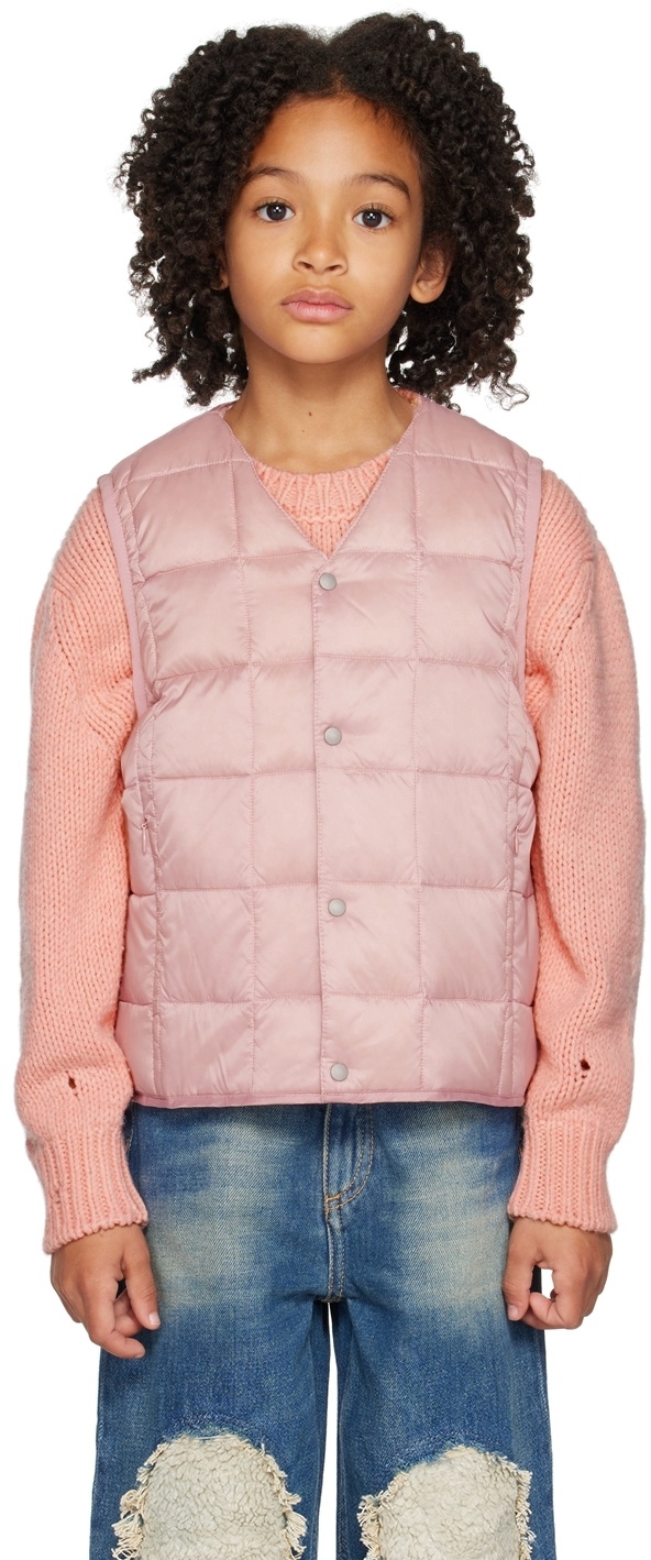 TAION Kids Pink V-Neck Down Vest Taion Extra
