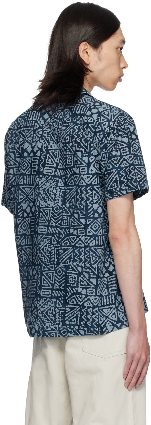BEAMS PLUS Blue Batik Print Shirt Beams Plus