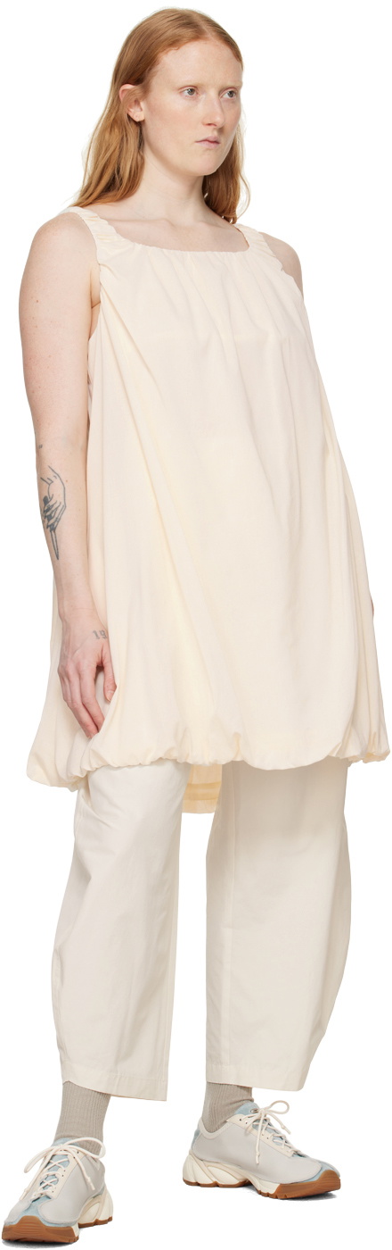 AMOMENTO Off-White Semi-Sheer Minidress AMOMENTO