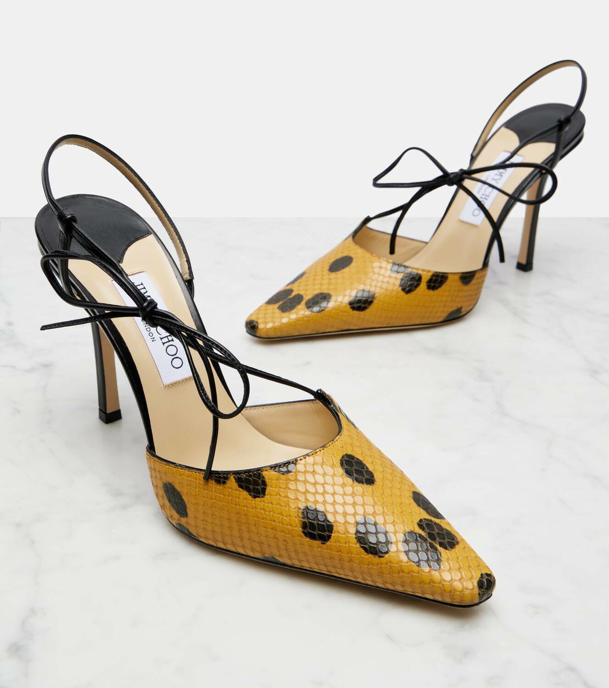 Jimmy Choo Archive Bow 100 leather slingback pumps Jimmy Choo