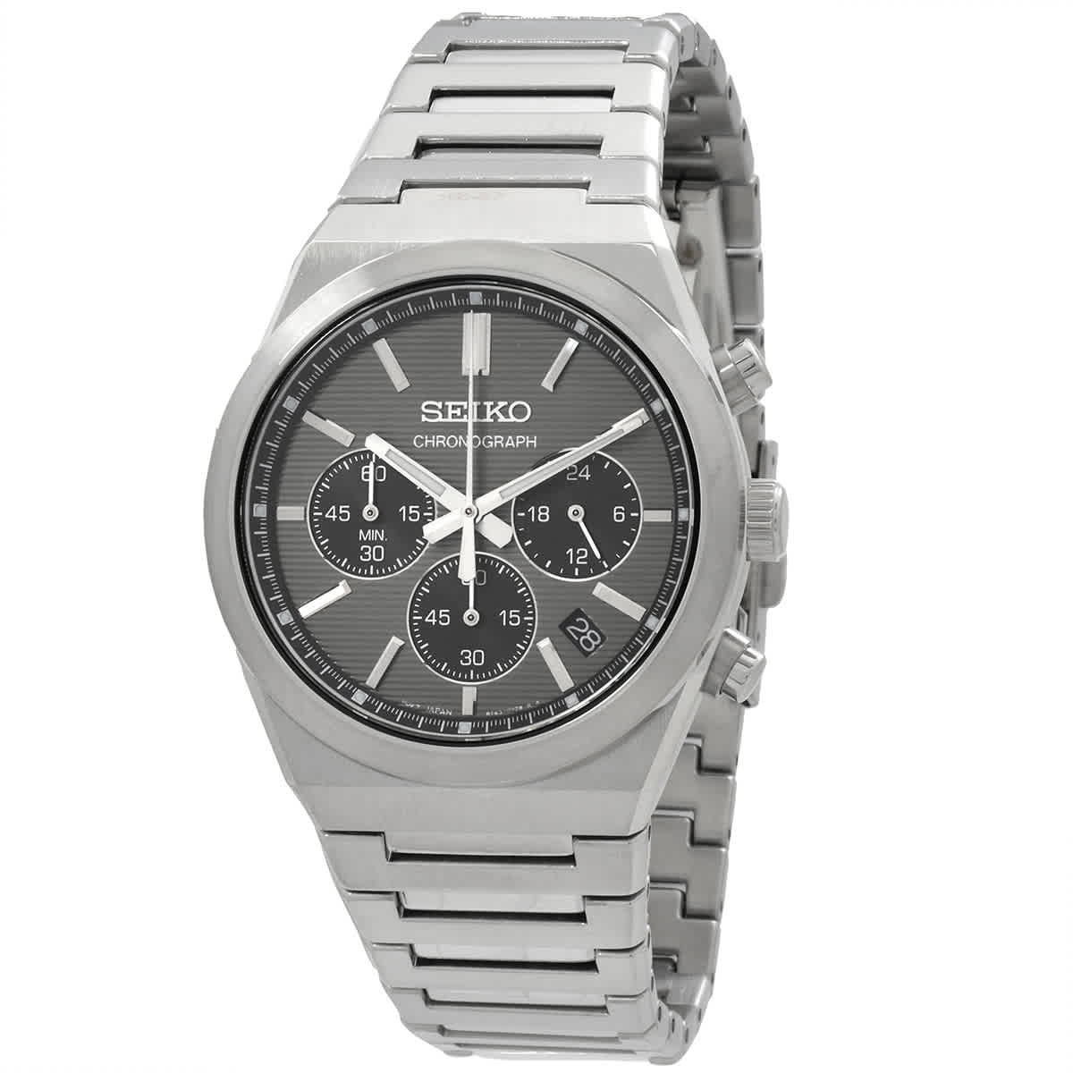 Seiko Sport Chronograph Quartz Grey Dial Mens Watch SSB455P1 Seiko