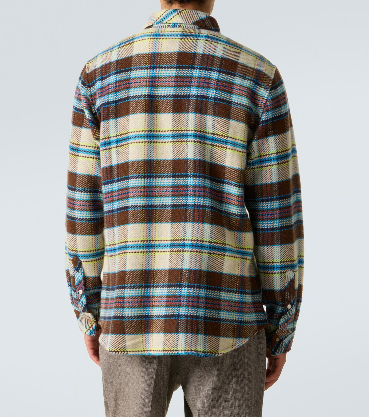 God's True Cashmere Plaid cashmere shirt with sunstone God's True Cashmere