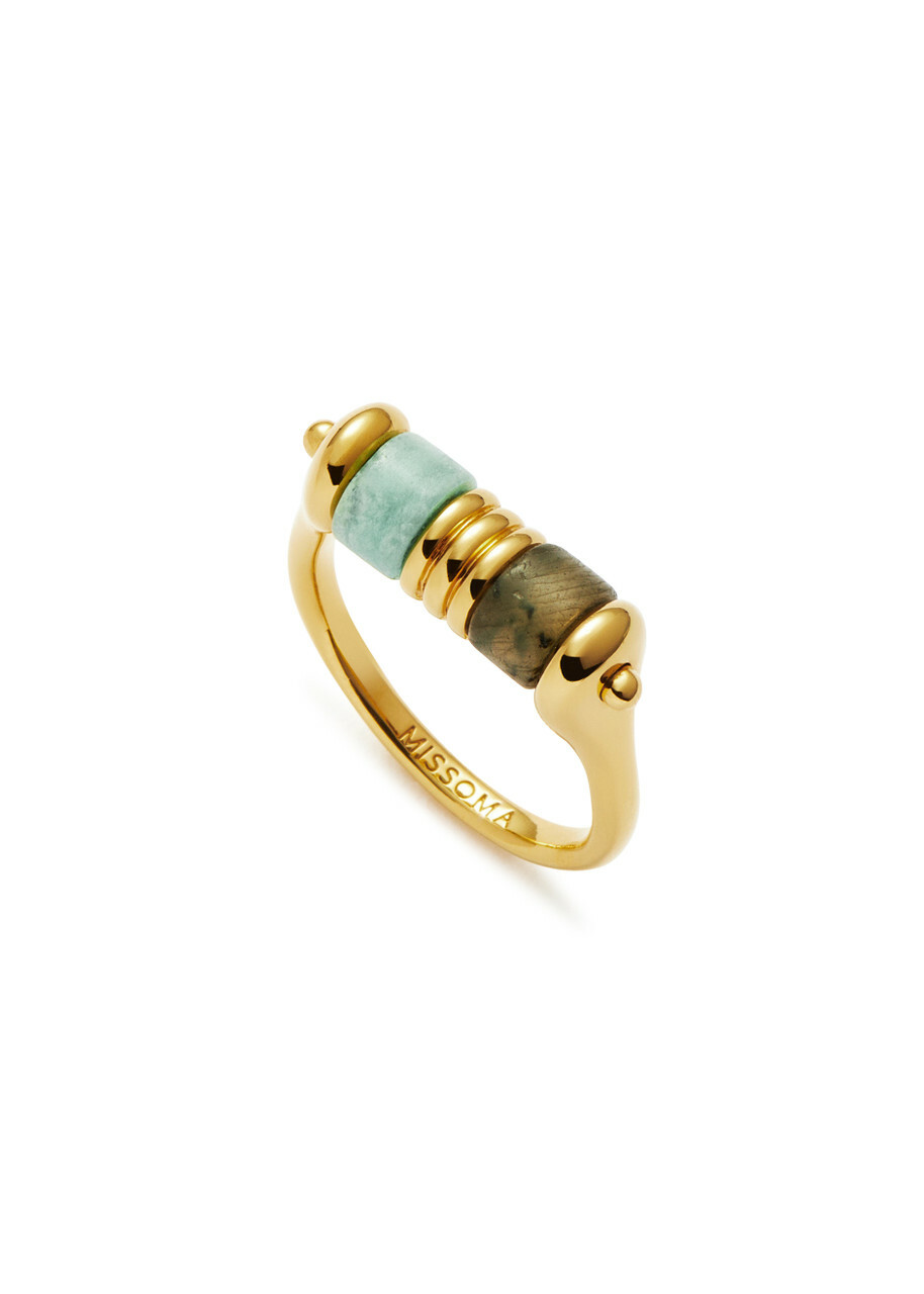 Missoma Abacus 18kt Gold-plated Ring Green Missoma