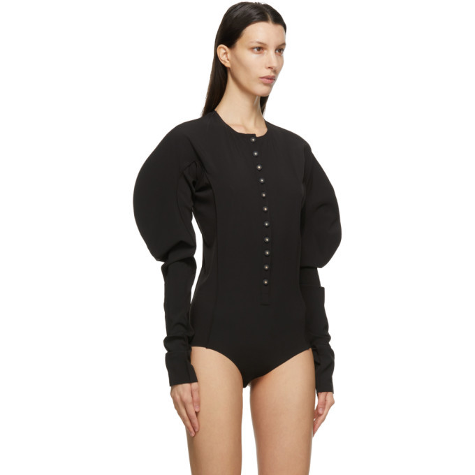 LOW CLASSIC Black Slim Buttoned Bodysuit Low Classic