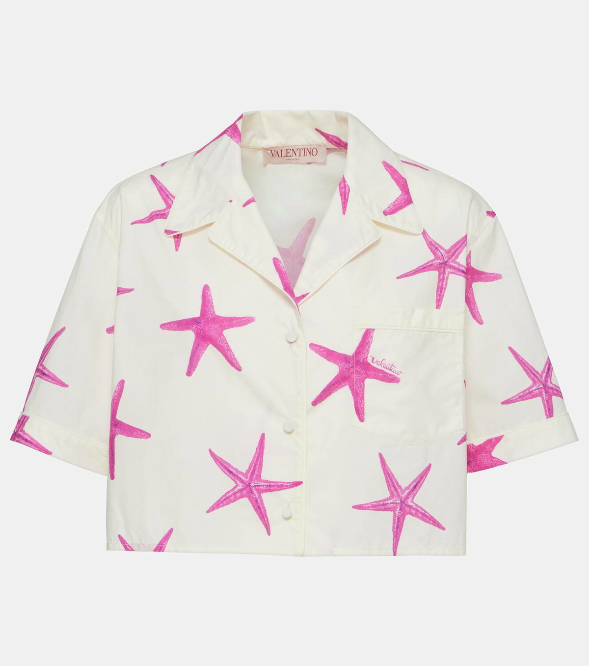 Valentino Starfish cropped cotton poplin shirt Valentino