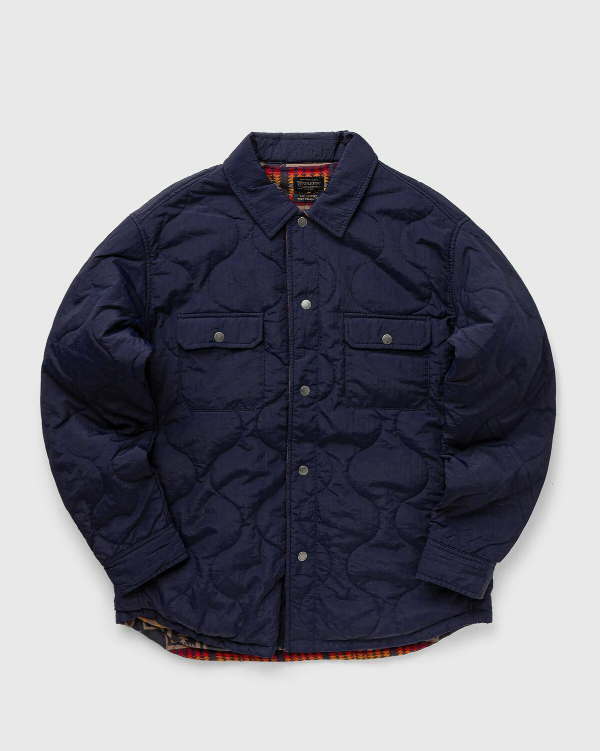Pendleton Reversible Quilted Overshirt Blue/Orange - Mens - Overshirts ...