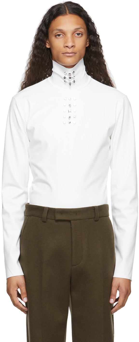 We11done White Neck Stud Turtleneck We11done
