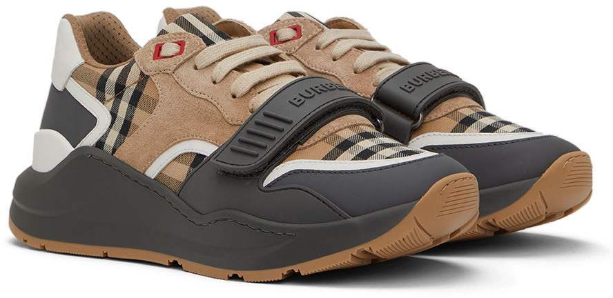Burberry Gray Ramsey Check Sneakers Burberry