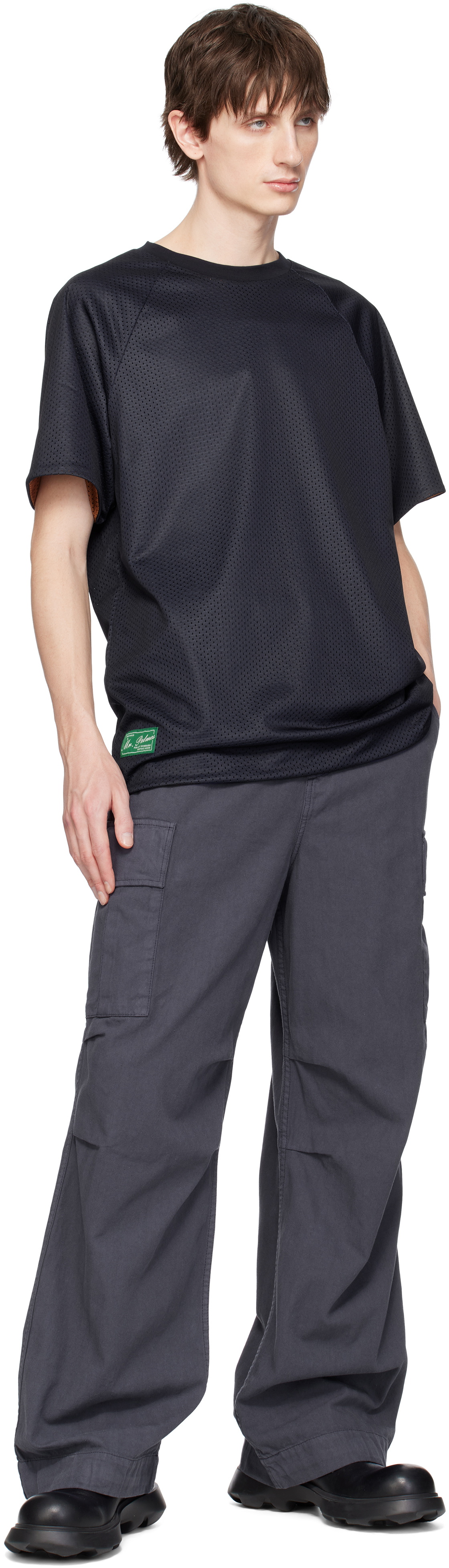 Palmes Navy Mesh Double Reversible T-shirt Palmes