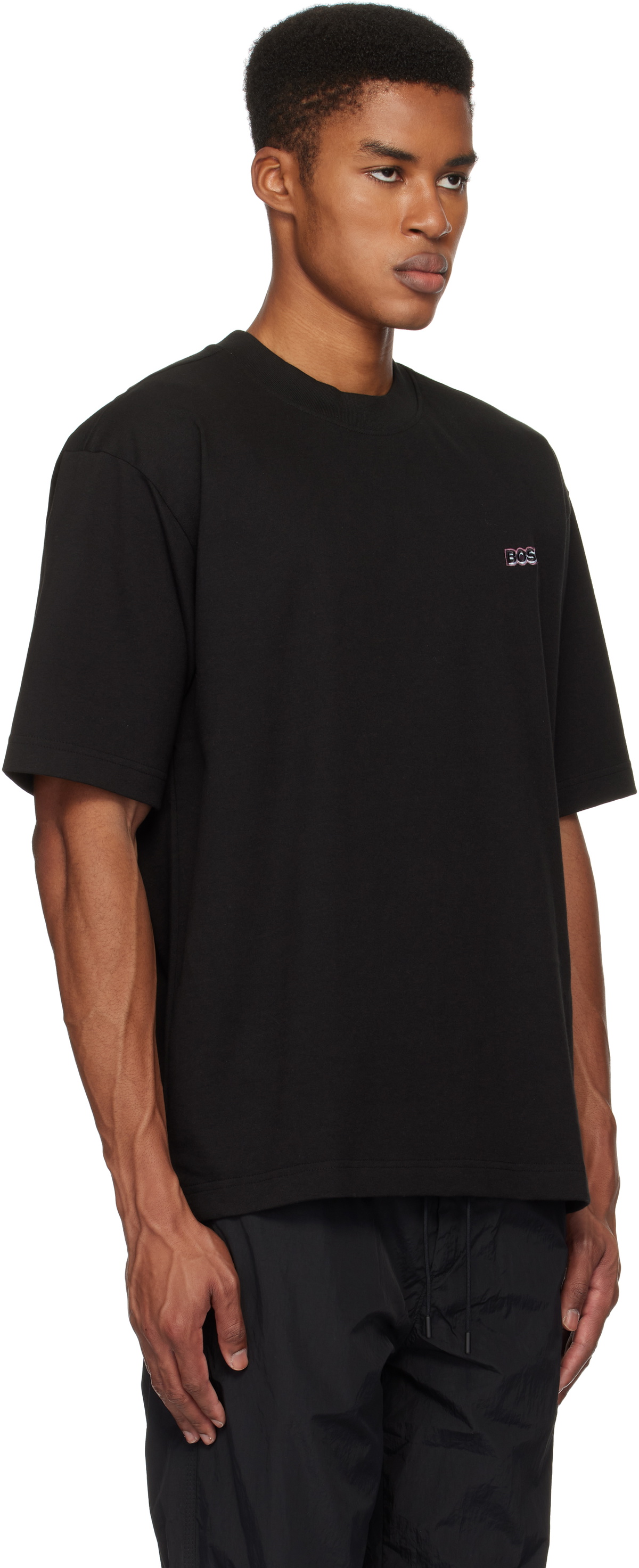 BOSS Black Embroidered Logo T-shirt BOSS