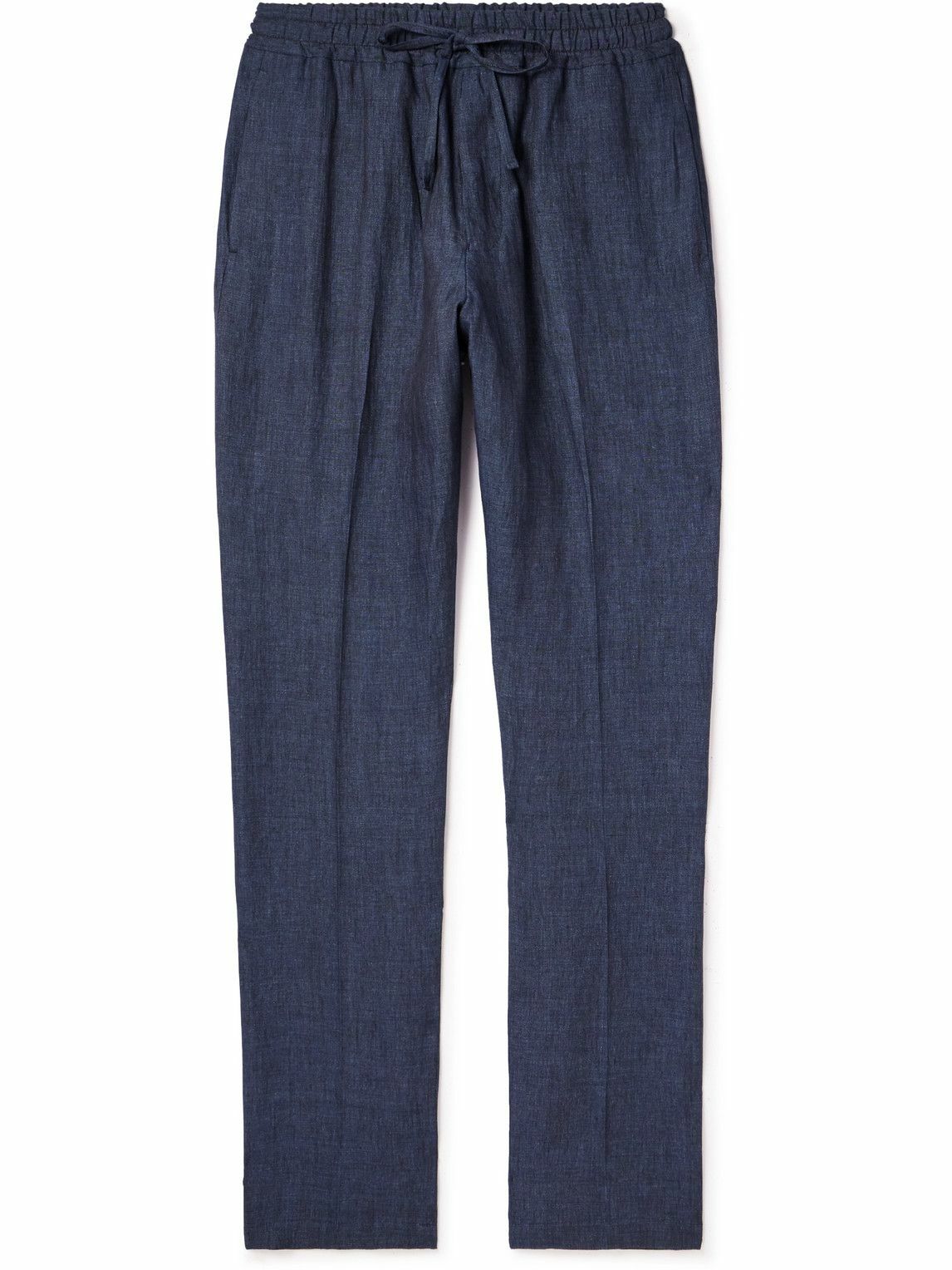 Kingsman - Straight-Leg Linen Drawstring Trousers - Blue Kingsman