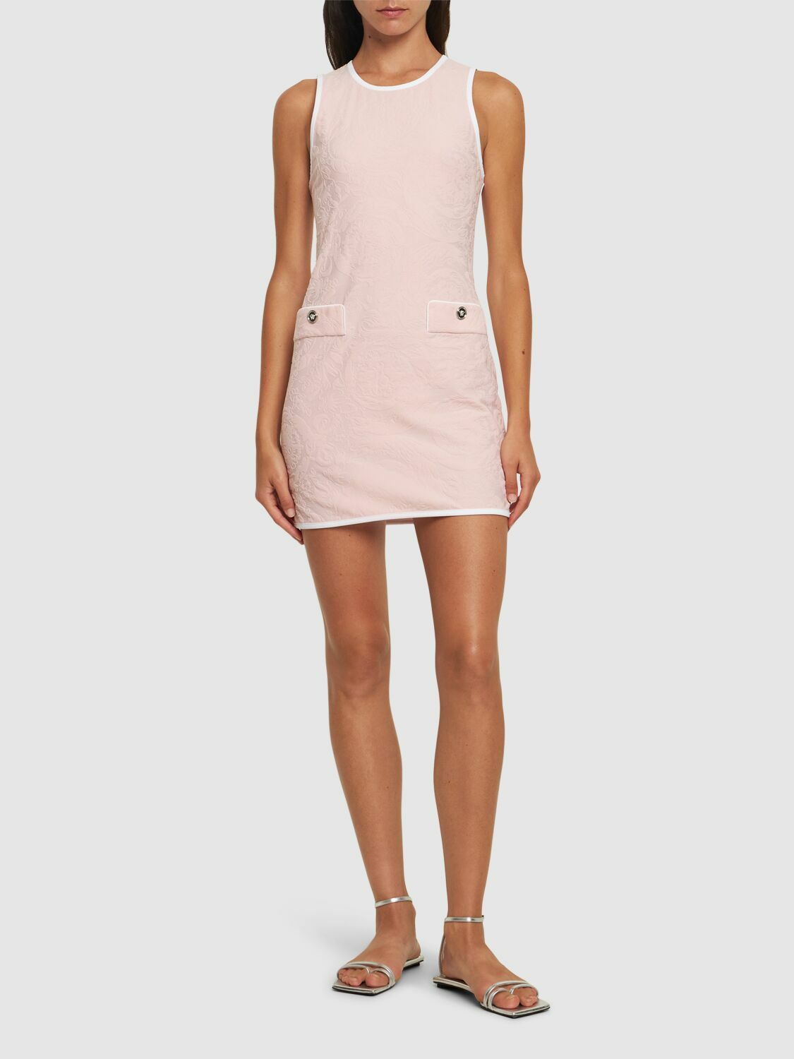 VERSACE Baroque Jacquard Terry Short Dress Versace
