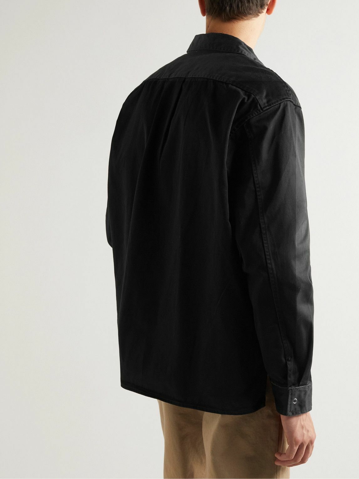 HAYDENSHAPES - Concave Logo-Embellished Cotton-Twill Shirt - Black ...