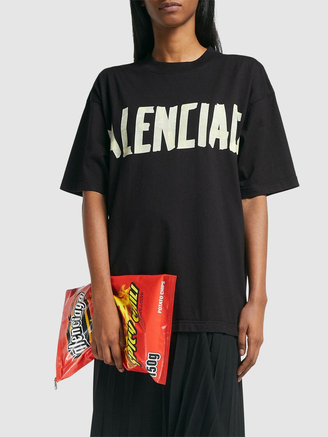 BALENCIAGA Chips Leather Clutch Balenciaga
