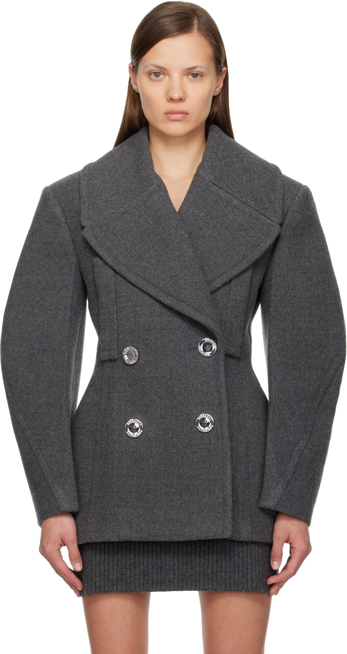 Givenchy Gray Cocoon Peacoat Givenchy