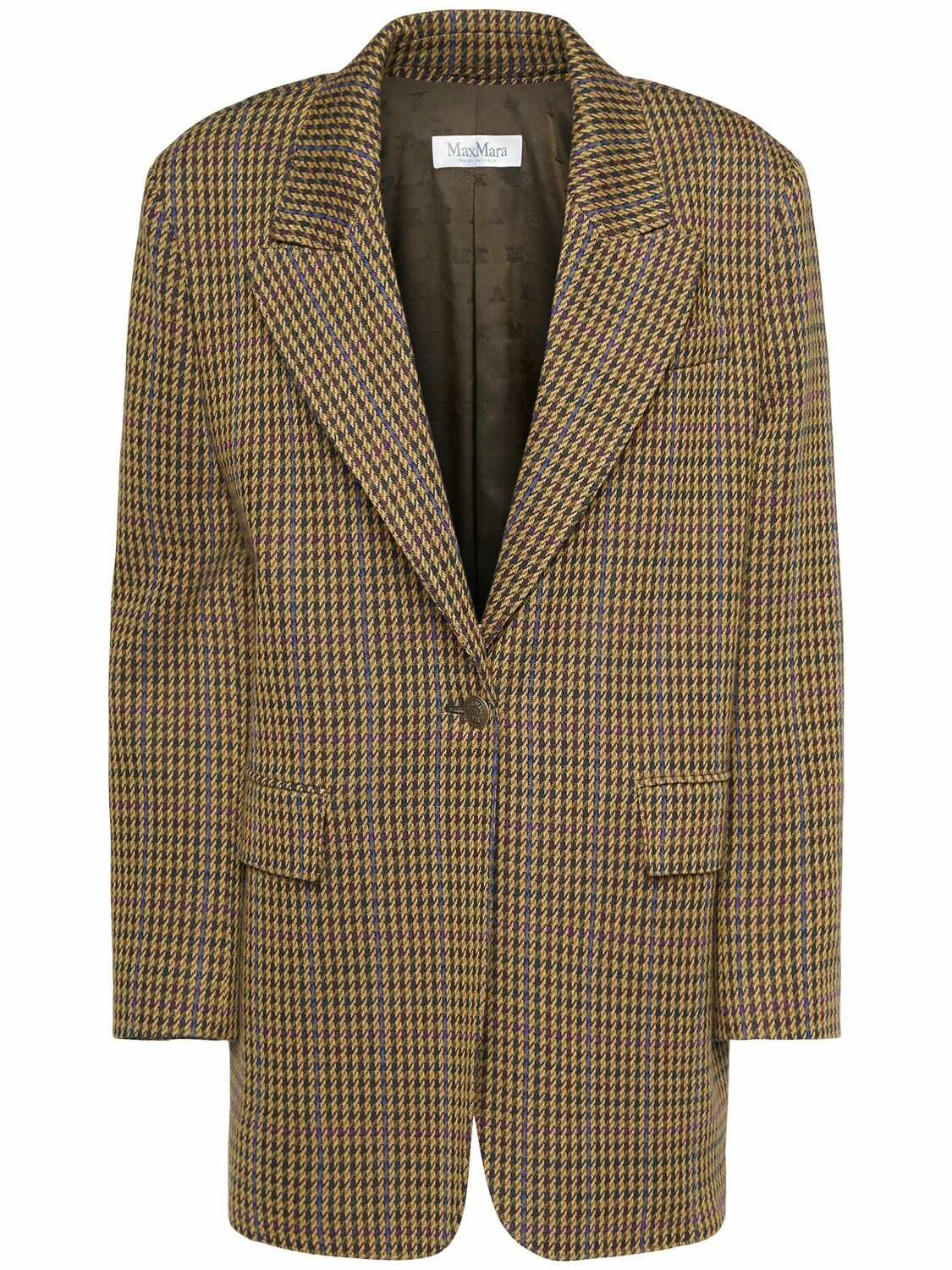 MAX MARA Atlanta Wool Blend Houndstooth Blazer Max Mara