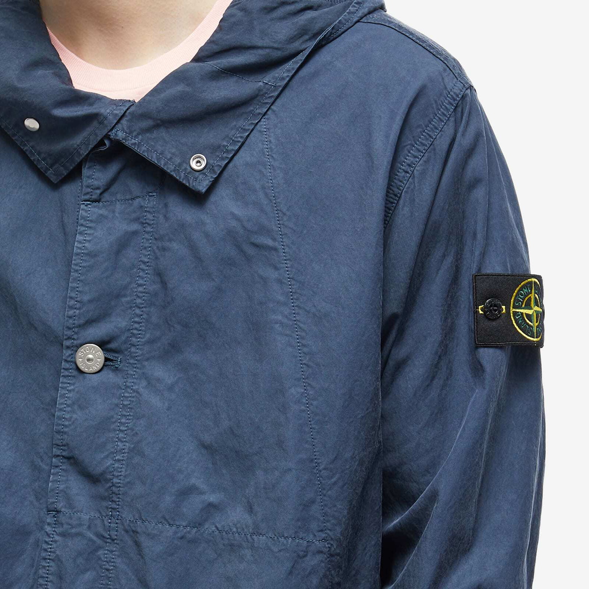 Stone Island Men's 2-Pocket Smock Jacket in Avio Stone Island