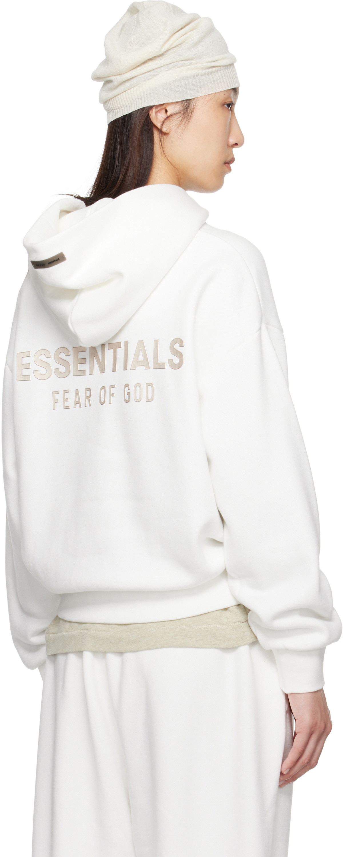 Fear of God ESSENTIALS White Classic Fit Hoodie Fear Of God Essentials