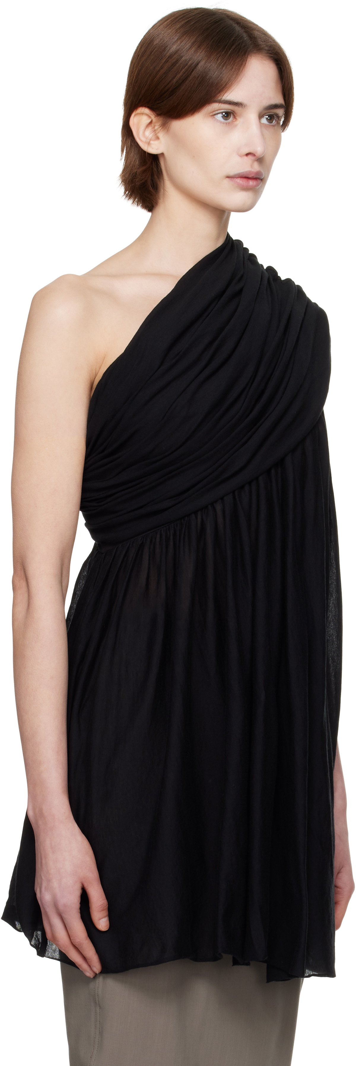 Rick Owens Black Hollywood Turbo Drape Top Rick Owens