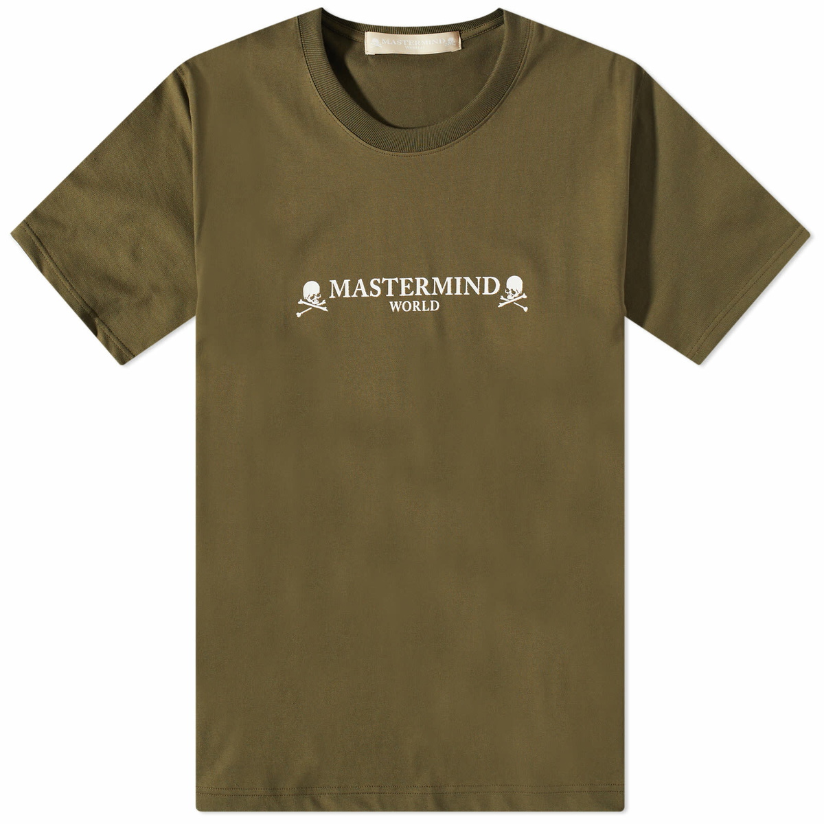MASTERMIND WORLD Men's Logo And Skull T-Shirt in Olive MASTERMIND WORLD