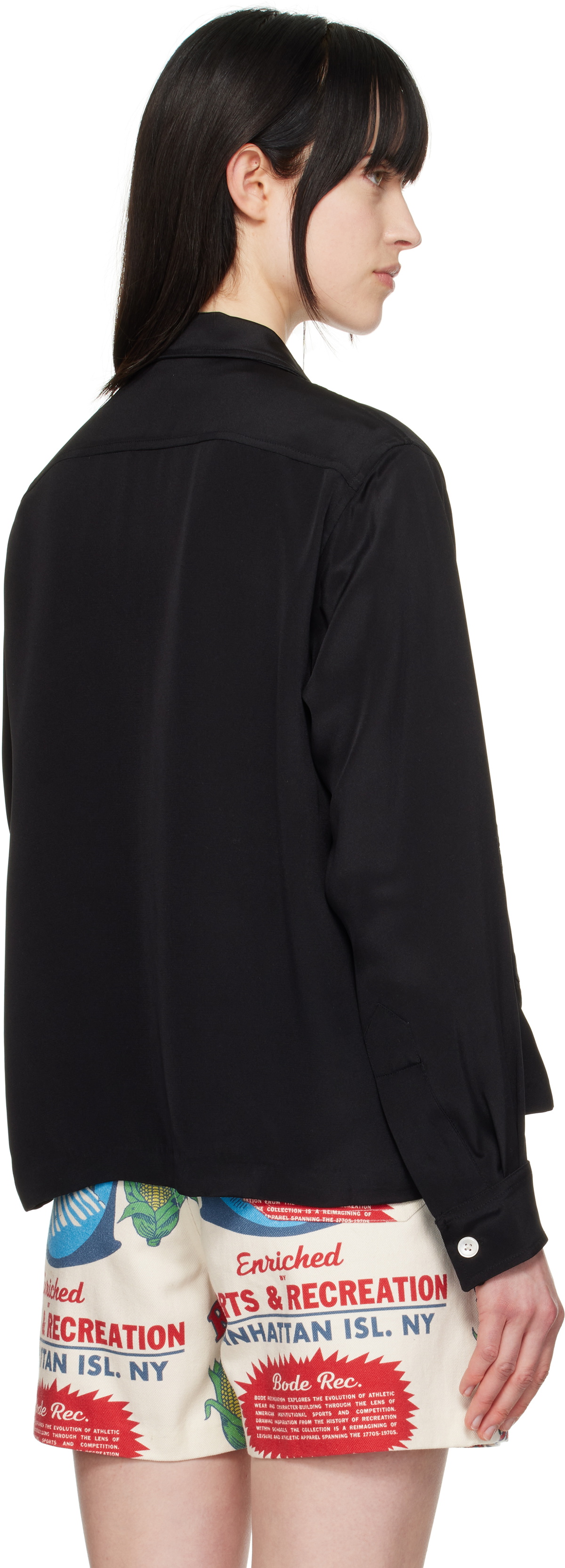 Bode Black Ribbon Garland Shirt Bode