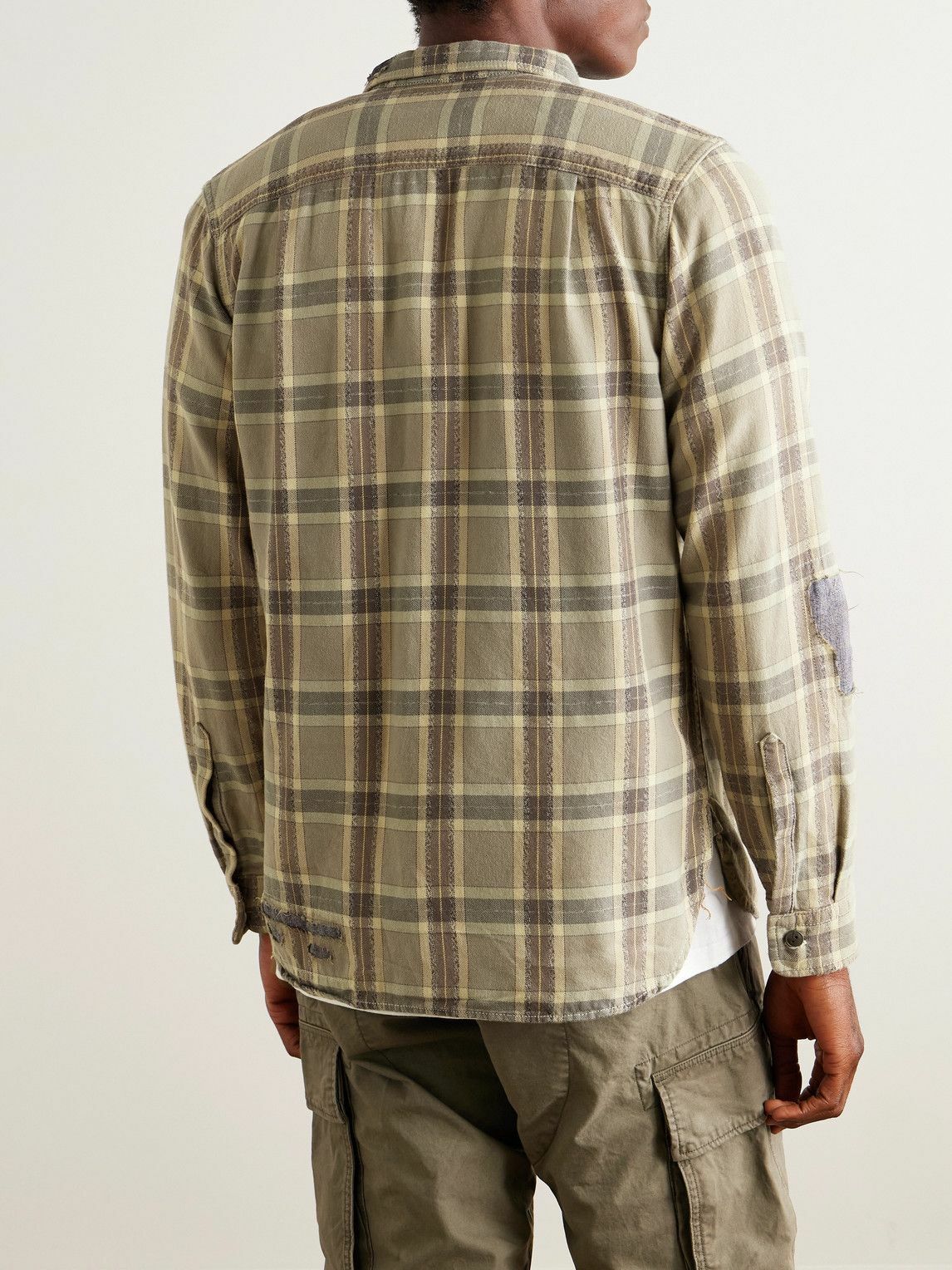 RRL - Wilbur Denim-Trimmed Checked Cotton-Flannel Shirt - Green RRL