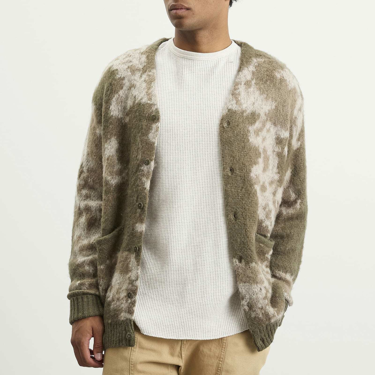 Manastash Men's Blurry Jaquard Cardigan in Grey Manastash