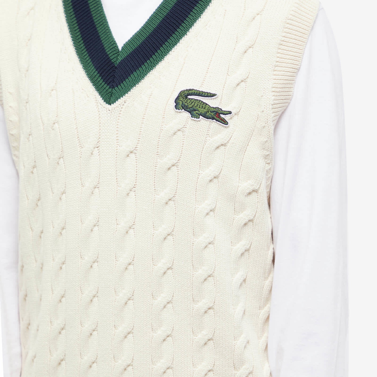 Lacoste Men's Robert Georges Cable Knit Vest in Lapland/Multi Lacoste