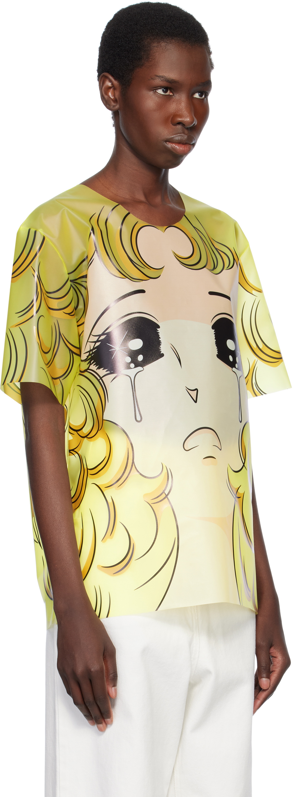 Pushbutton Yellow Crying Girl Oversized Vinyl T-shirt Pushbutton