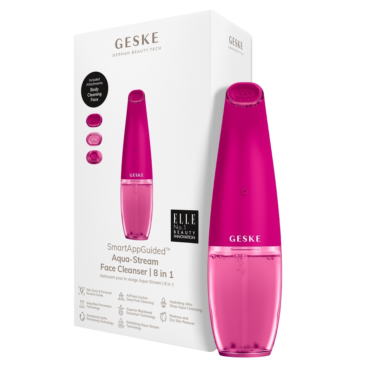 GESKE Aqua-Stream Face Cleanser | 8 in 1 Tools & Brushes 4099702003095 ...