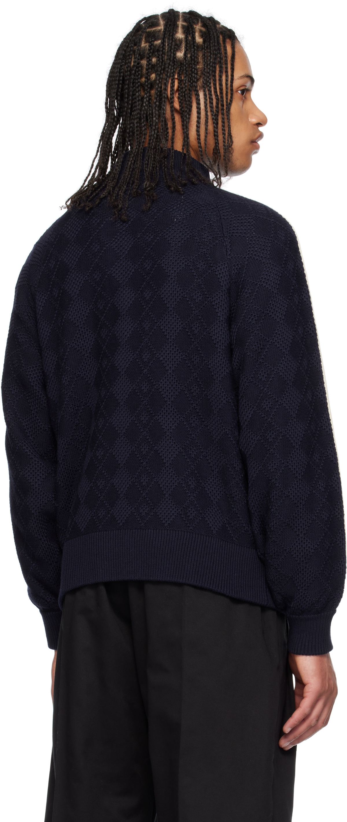 RICE NINE TEN Navy Knitted Training Track Jacket RICE NINE TEN