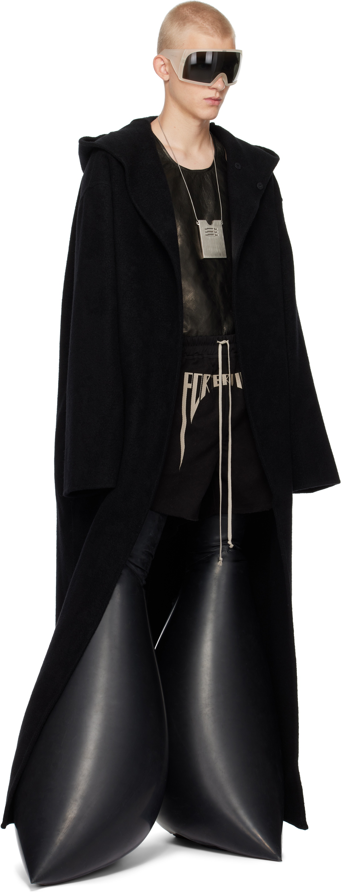 Rick Owens Black Porterville Hooded Robe Long Coat Rick Owens