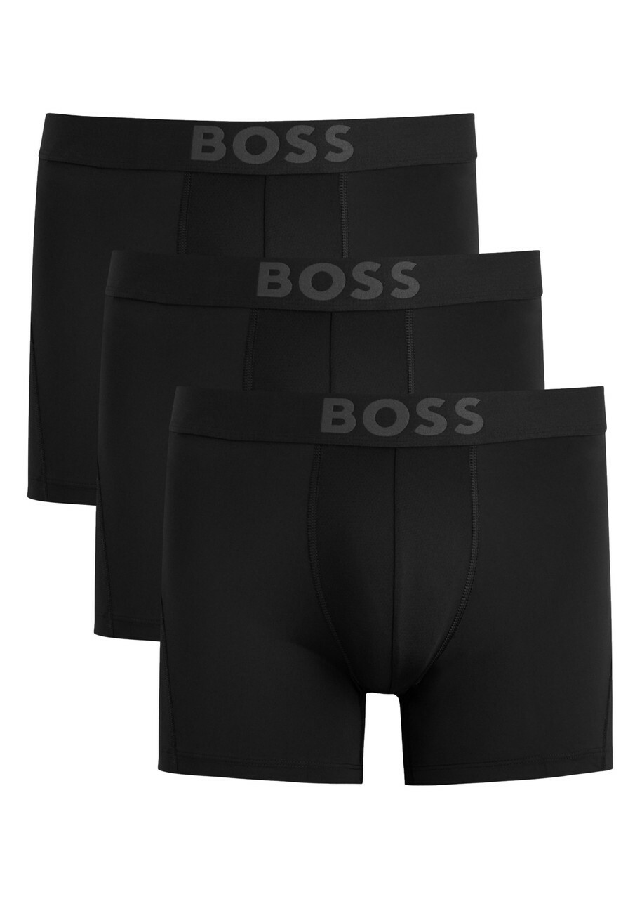Boss Active Stretch-nylon Boxer Briefs set of Three Black BOSS