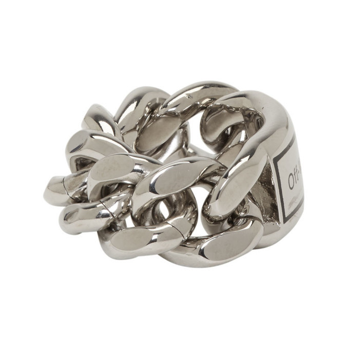 Off-White Silver Sweetheart Ring Off-White